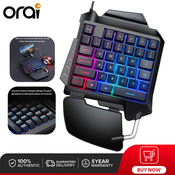 Single Handed Ergonomic Gaming Keypad for PUBG One-Hand Game Keyboard ...