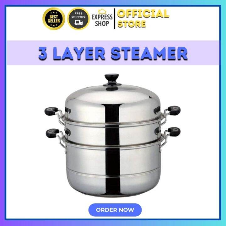3 LAYERS STEAMER FOR PUTO 3 LAYER SIOMAI STEAMER STAINLESS STEEL ...