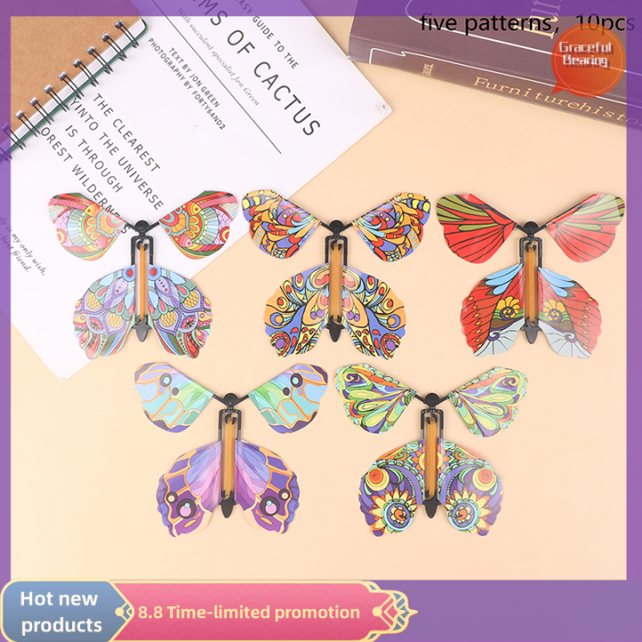 Graceful 10 PCS Magic Wind Up Flying Butterfly Surprise Box Explosion ...