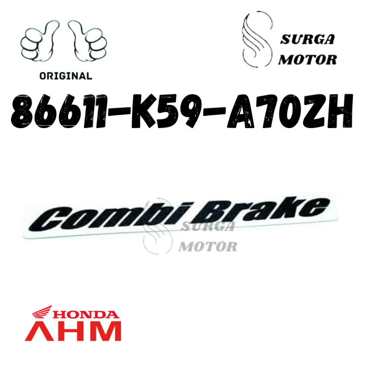 Stiker Emblem Mark Tulisan Combi Brake Type 2 PCX 150 Vario 125 150 ...