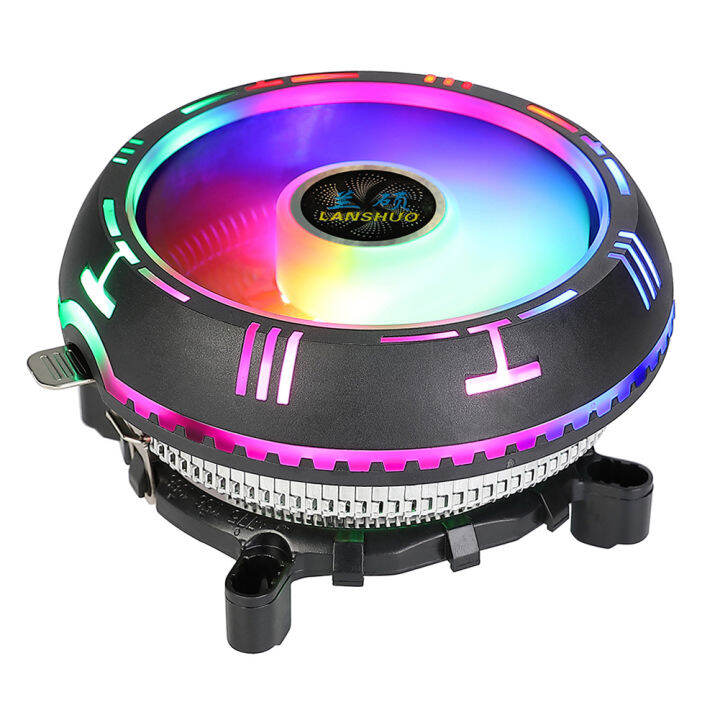 Rainbow Low Profile RGB CPU Air Cooler with 90mm Silent Fan for AMD AM4 ...
