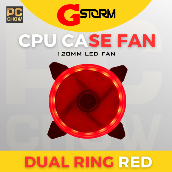 GSTORM Dual Ring RED Led fan 120mm PC CPU Computer Case Cooling Fan ...