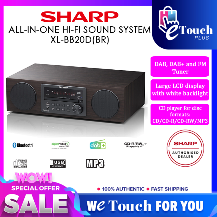 SHARP XL-BB20D(BR) ALL-IN-ONE HI-FI SOUND SYSTEM RADIO ,CD PLAYER ...