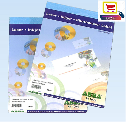 ABBA LASER INKJET LABEL STICKER PAPER A4 100 sheets - ABBA LASER INKJET ...