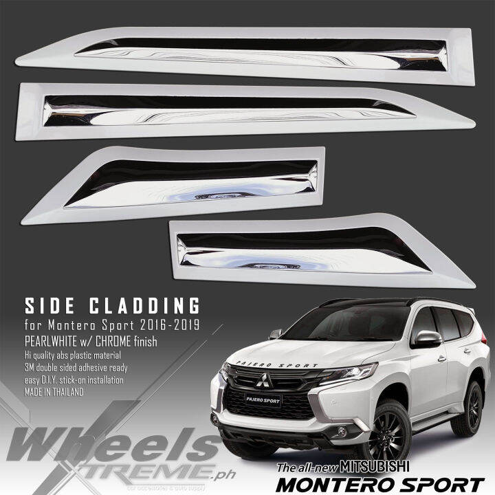 Montero Sport 2016-2019 side cladding / door moulding 2 tone PEARLWHITE ...