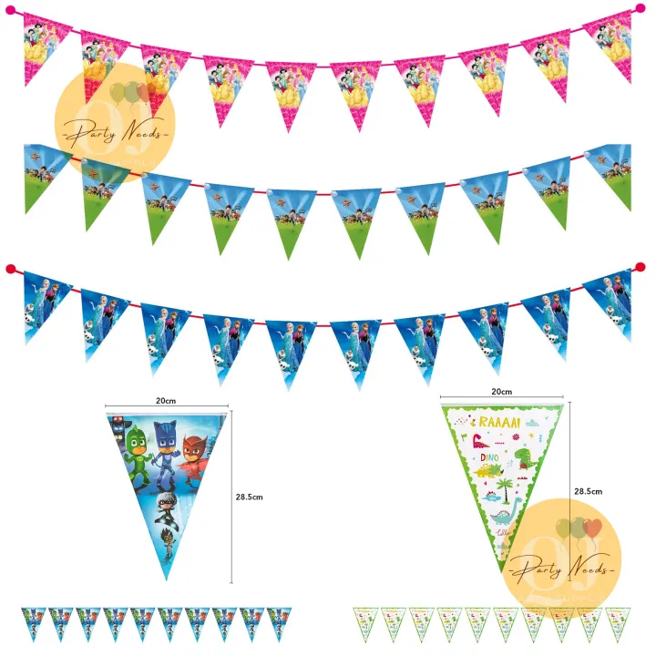 Character Flag Banderitas Banner For Kids Birthday party decoration ...