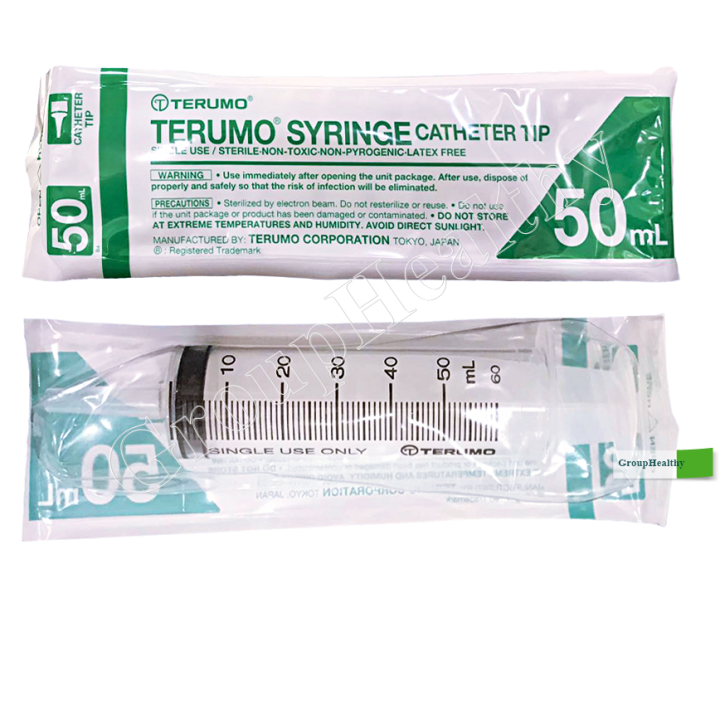 SYRINGE TERUMO กระบอกฉีดยาไม่มีเข็ม ป้อนยาหรืออาหารสำหรับเด็กและล้างจมูกเด็ก-ผู้ใหญ่ 50 ML ...