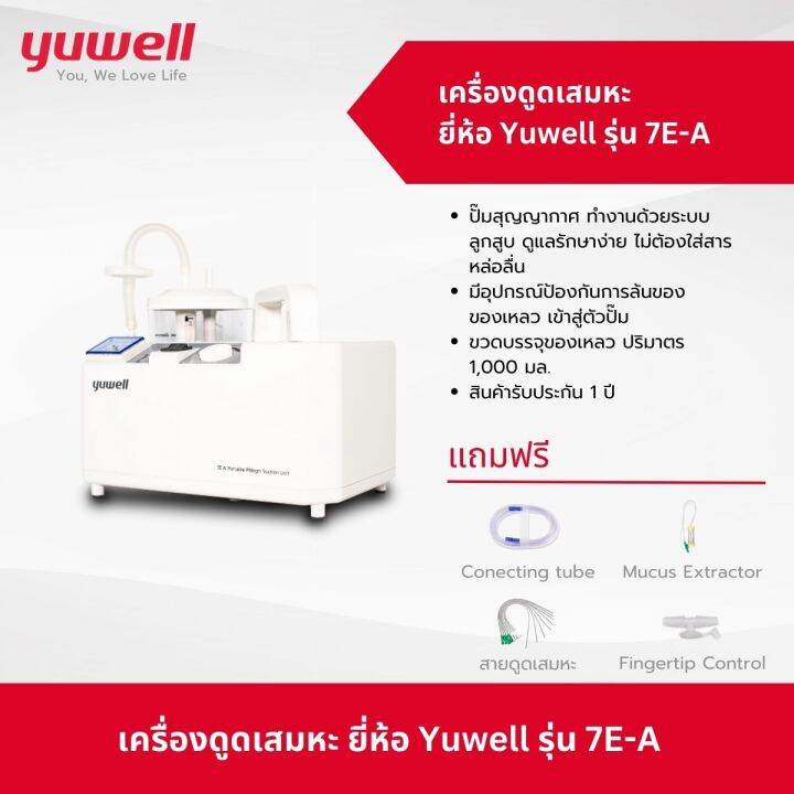Yuwell รุ่น 7E-A เครื่องดูดเสมหะ รับประกันศูนย์ไทย 1 ปี เครื่องดูดเสมหะ | Lazada.co.th