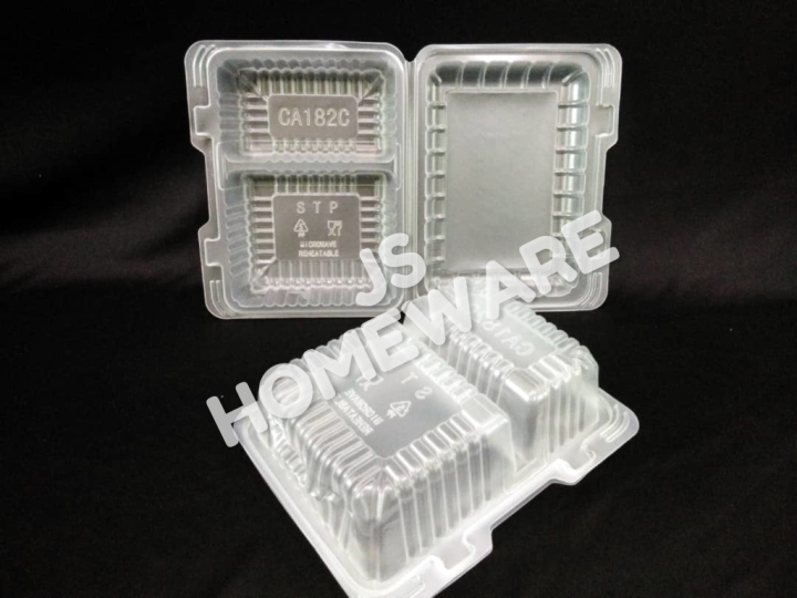 2 Compartment Lunch Box (50pcs±) STP CA182C / Disposable PP Lunch Box ...