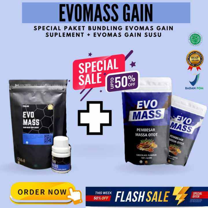 PAKET BUNDLING EVOMASS SUSU + SUPLEMENT susu protein pembentuk otot ...