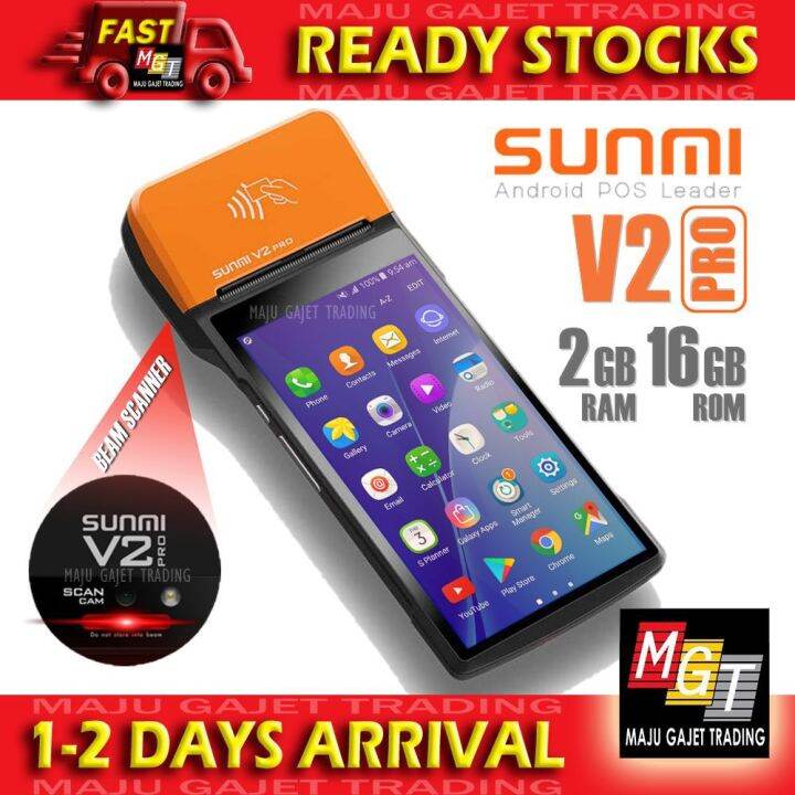 SUNMI V2 Pro PDA Printer Handheld POS Terminal Android Wifi 4G NFC 58mm Thermal Receipt Barcode ...