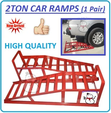 HIGH QUALITY 2TON Iron Steel CAR RAMP RAMPS VEHICLE 2 TAN AUTO TRUCK ...