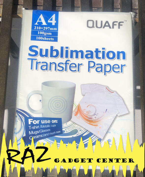 Quaff Sublimation Paper Transfer Paper Quick Drying A4 Size 100 sheets ...