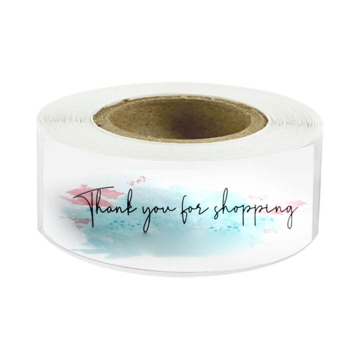1 Roll Rectangle Sticker Beautiful Cute Fashion DIY Hand Made Thank You ...
