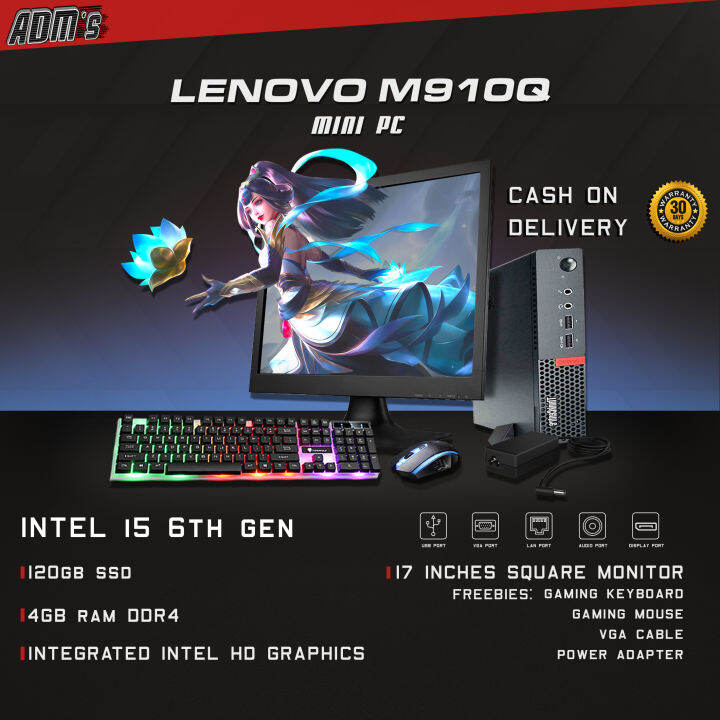 DESKTOP LENOVO M910Q MINI PC | CORE I5 6TH GEN | 4GB RAM | 8GB RAM ...