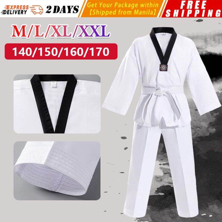 【140-170】White Taekwondo Uniforms WTF Karate Judo Taekwondo Dobok ...