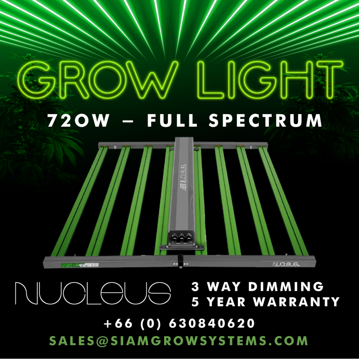 ไฟปลูกพืช NUCLEUS LED GROW LIGHT 720W-FULL SPECTRUM WITH 3 WAY DIMMING ไฟซัมซุง (รับประกัน 5 ปี ...