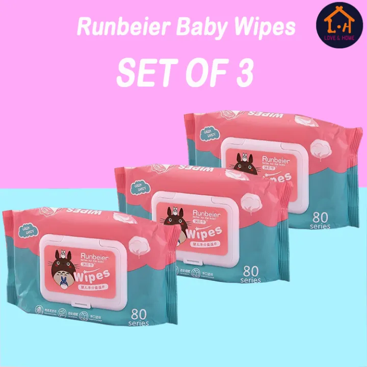 MYMYMY Runbeier Baby wet wipes infant wet tissue 80pcs/pack | Lazada PH