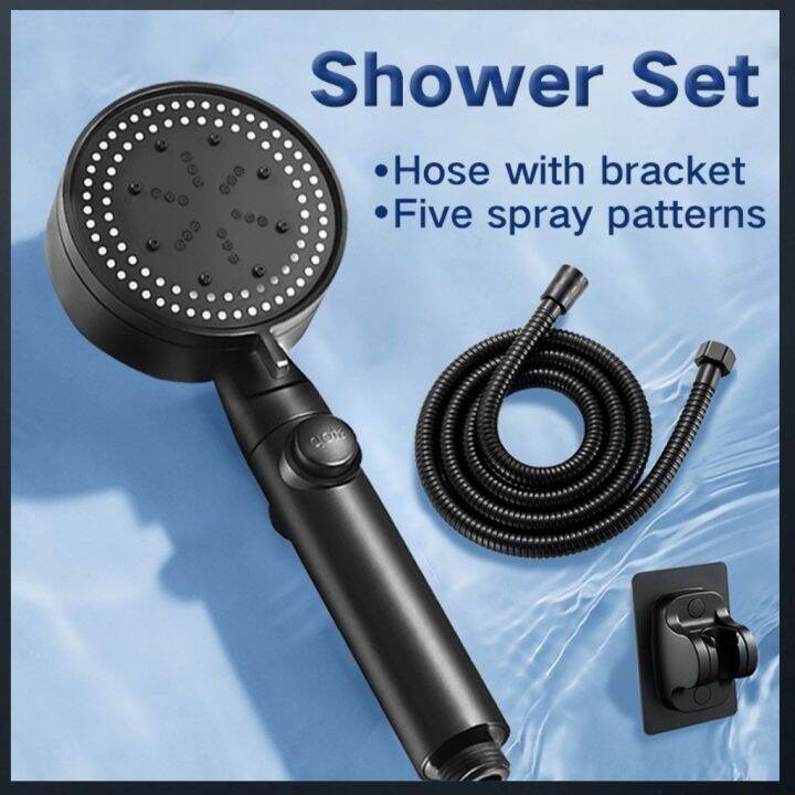3 in 1 Shower Head Set 5-speed Booster Shower with Hose Portable ...