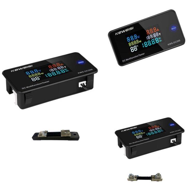 KEWEISI DC 0-200V Voltmeter Ammeter KWS Power Energy Meter LED Digital DC Wattmeter Electric ...