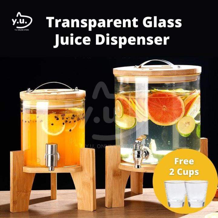 YU Ready Stock Glass Cold Water Bucket / Household Large Capacity Self ...