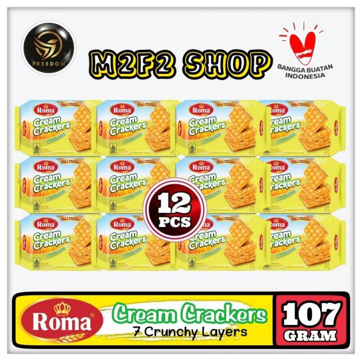Roma Biskuit Krekes Krim | Cream Crackers - 107 gr (Kemasan 12 Pcs ...