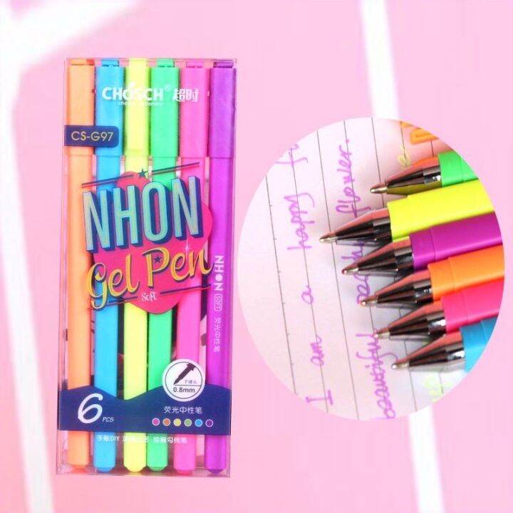 Chosch Colorful Neon Nhon Gel Pen Set | Lazada PH