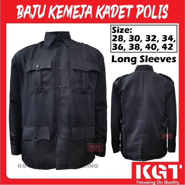 BAJU KEMEJA LENGAN PANJANG KADET POLIS PAKAIAN SERAGAM SEKOLAH ...