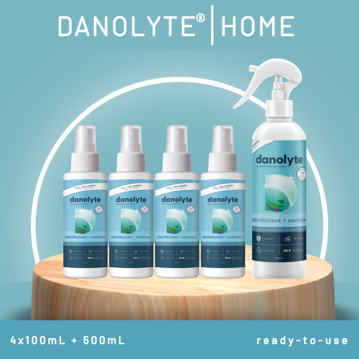 4-Pack + 500mL Danolyte® Home All-Purpose Disinfectant + Sanitizer, 100 ...