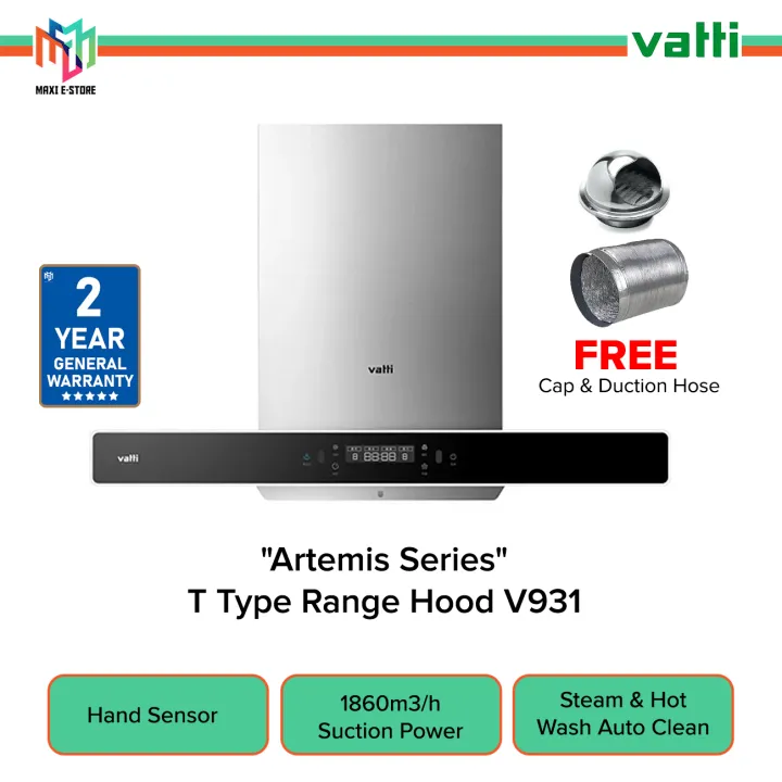 Vatti V931 Artemis Series T Type Range Hood 1860m3/h Suction Power with ...