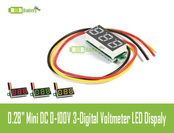 [พร้อมส่ง] 0.28 inch Mini DC 0-100V 3-Wire Voltage Gauge Volt Meter Voltmeter LED Panel Digital ...