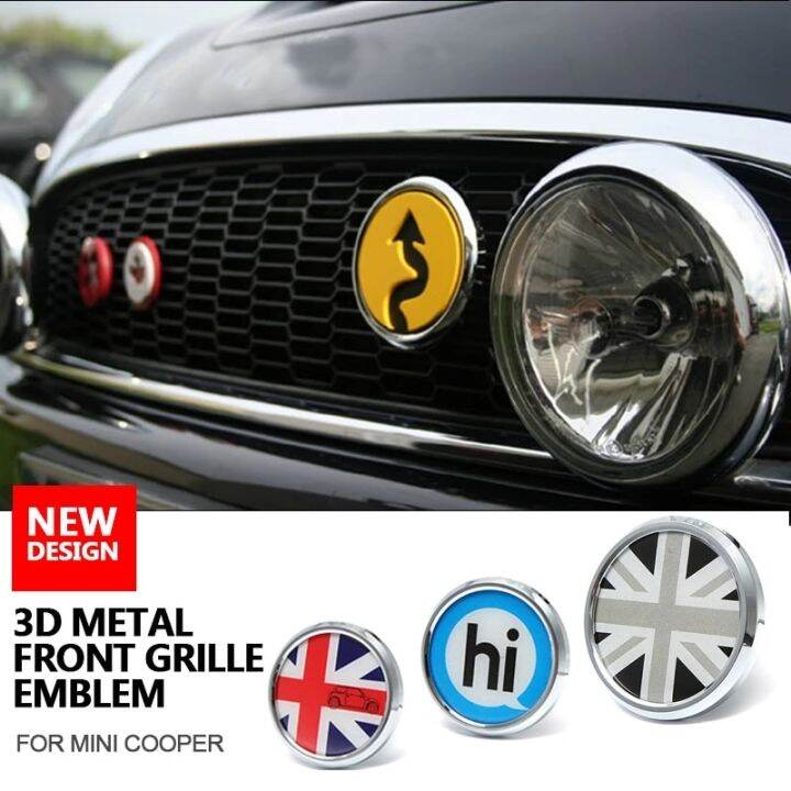Metal 3D Front Grill Emblem Stickers Badge For MINI Cooper JCW S One ...