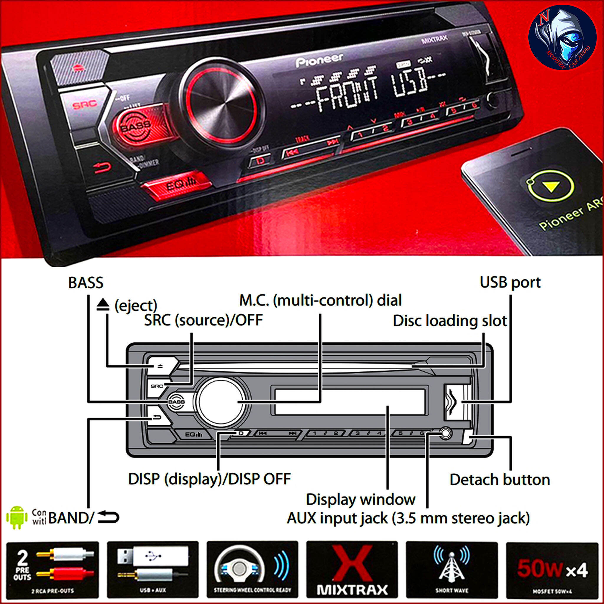 PIONEER DEH-S1250UB วิทยุติดรถยนต์ 1DIN มีรีโมท เล่น CD MP3 USB AUX FM AM (ไม่มีบลูทูล) | Lazada ...