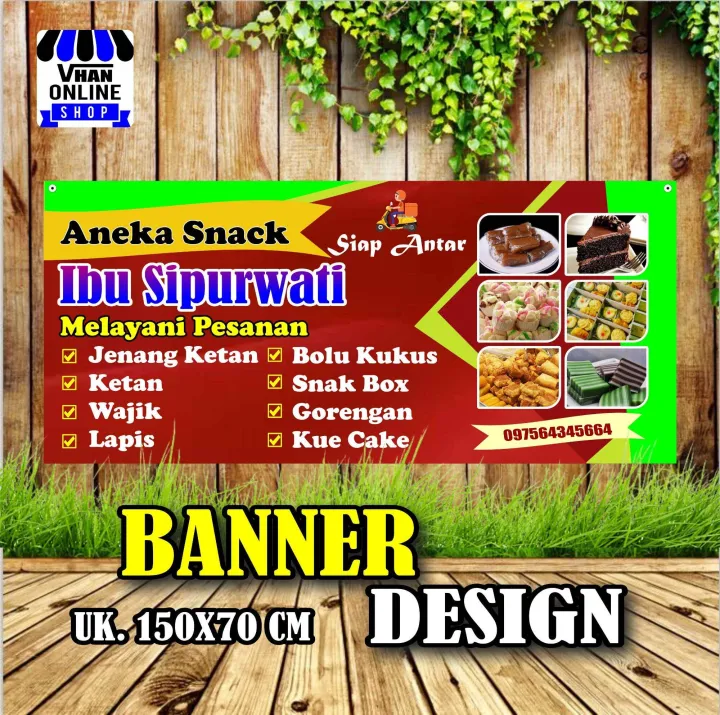 Banner Spanduk Jualan Aneka Snack Simple, Warung makanan, Keren Bagus ...