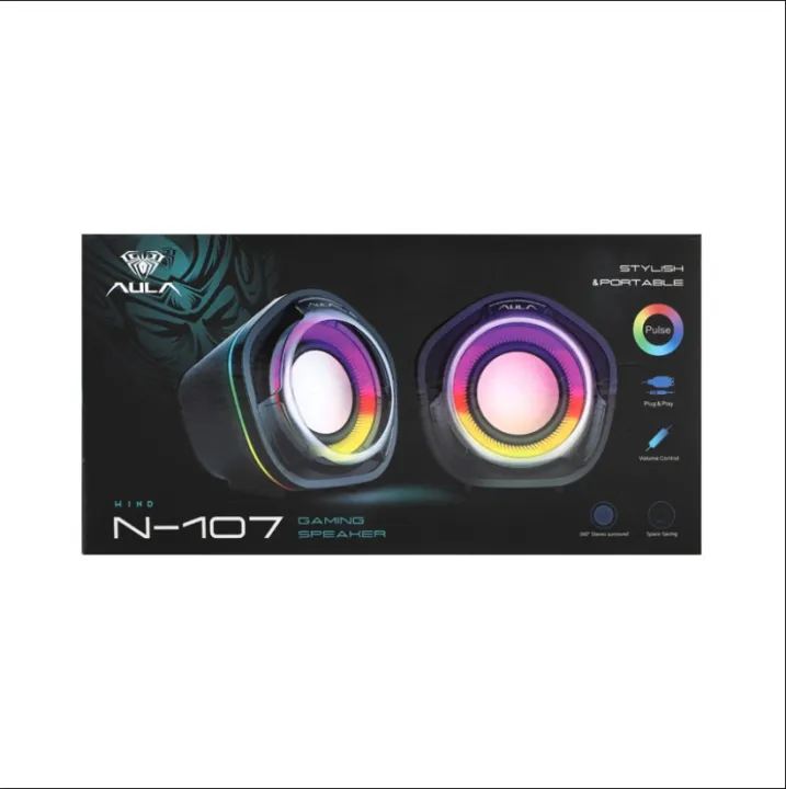 AULA N107 GAMING SPEAKER RGB ลำโพงคอมพิวเตอร์ มีไฟ RGB รับประกัน 2 ปี ...