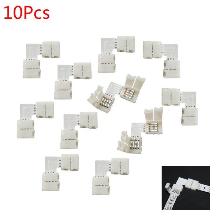 ODZ5L L-shape 4Pin Corner Splitter NO Soldering Light Connectors RGB ...