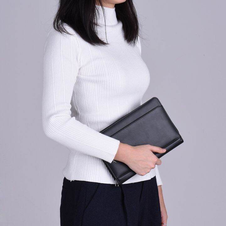 Map Padfolio bisnis portabel, kotak dokumen Organizer A5 kulit PU ...
