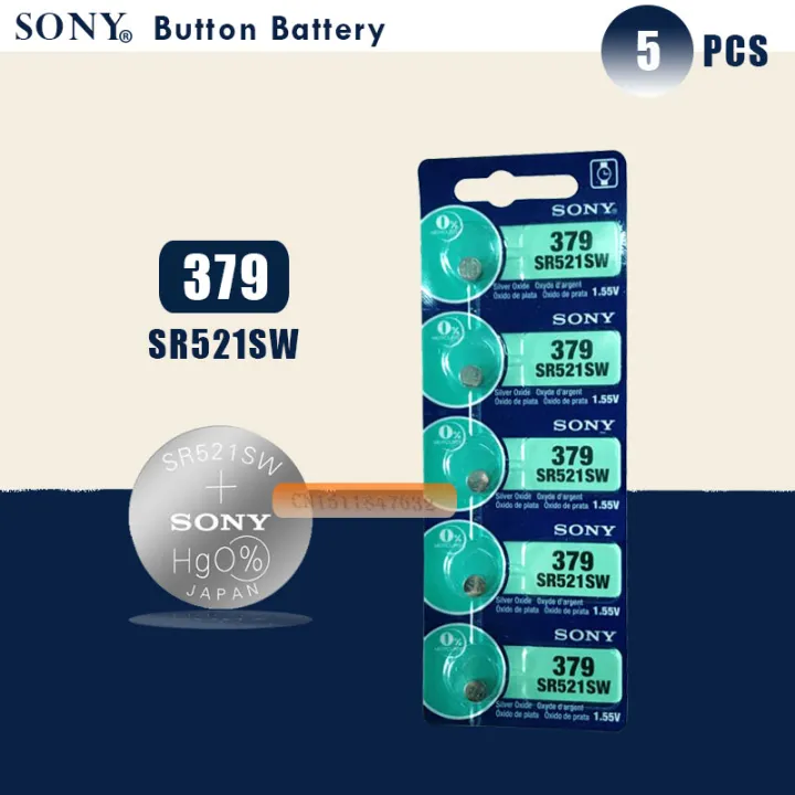 5pcs Sony 100 Original 379 SR521SW D379 SR63 V379 AG0 Watch Coin Cell ...