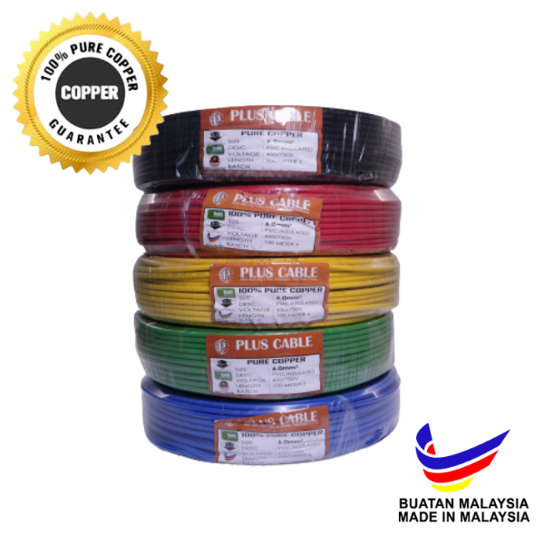 [100% PURE COPPER] 6mm PLUS CABLE Single Layer Cable / Wire / Wayar ...