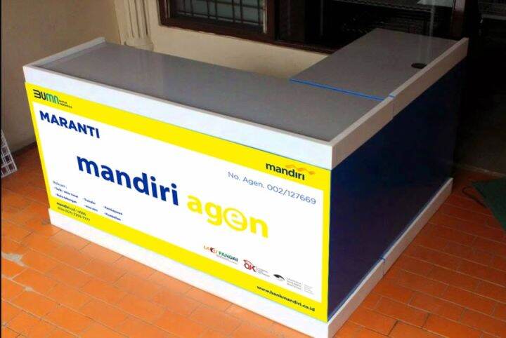 STIKER VINYL MEJA KASIR AGEN MANDIRI 2 (CUSTOM NAMA) | Lazada Indonesia