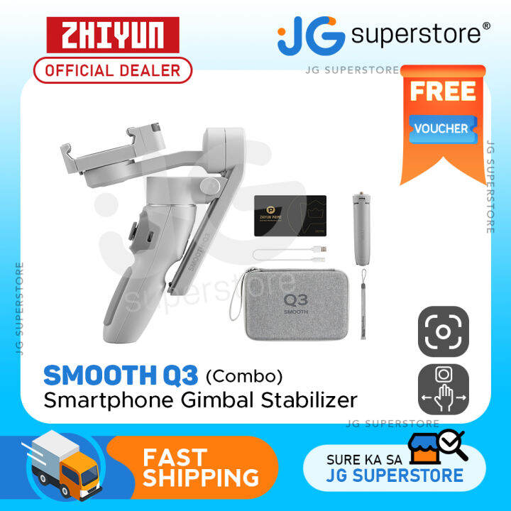 Zhiyun Smooth Q3 3-Axis Smartphone Gimbal Stabilizer with Built-In LED Video Light, Smart ...
