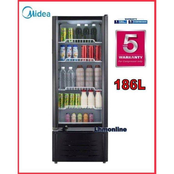 MIDEA SHOWCASE DISPLAY CHILLER FRIDGE 186L MSC-186 BE | Lazada