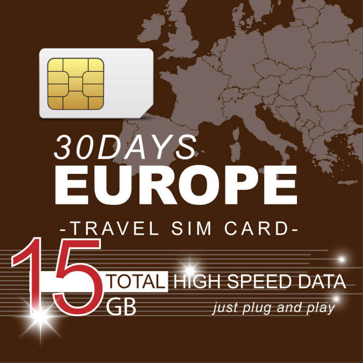 EUROPE 35 countries Travel Sim Card 30 Days【total 15GB】 | Lazada PH