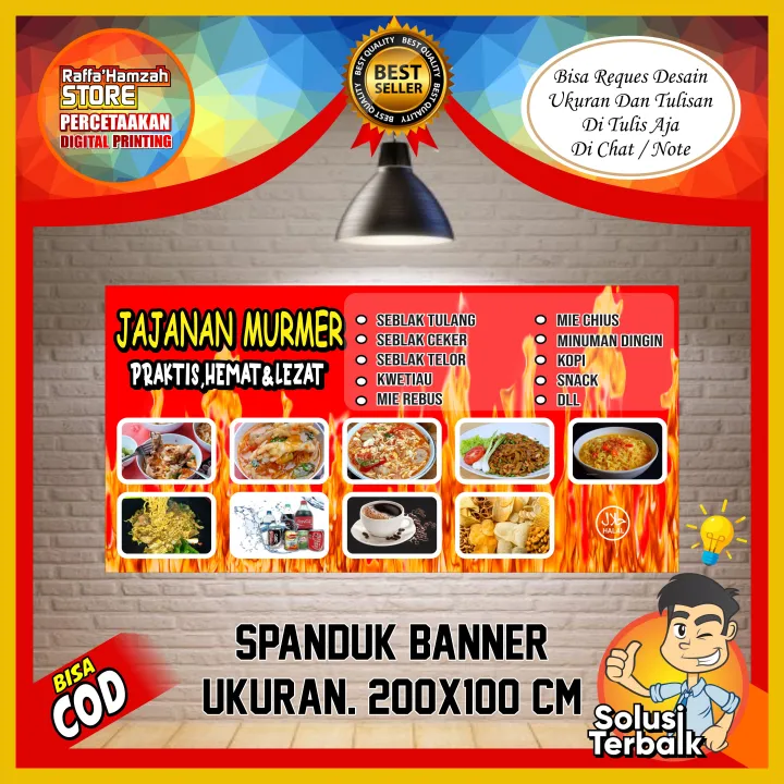 spanduk banner backdrop warung jajanan custome / spanduk warung jajanan ...