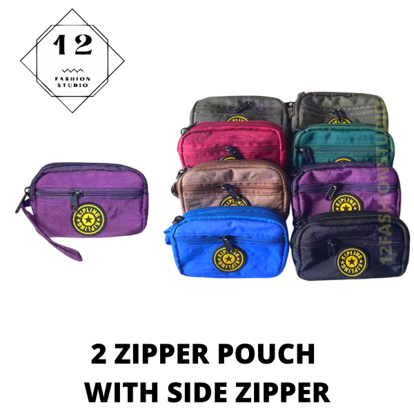 3 Zipper pouch with 2 secret pocket canvas waterproof pouch | Lazada PH