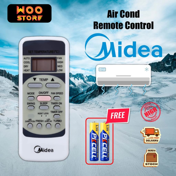 【Free Battery】Midea Remote Control for Midea Air conditional R51D/E ...