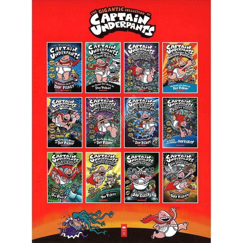 12 Books/Set The Gigantic Collection Of Captain Underpants By Dav ...