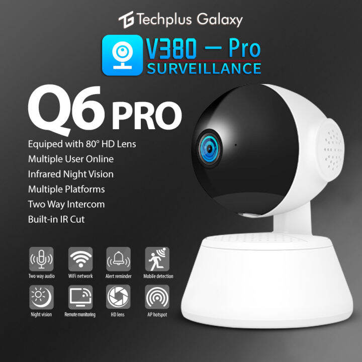 V380 Pro Q6 1080 HD IP Camera 360 Panoramic WiFi Home Wireless Cctv ...