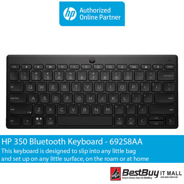 HP 350 Compact Multi-Device Bluetooth Keyboard - 692S8AA - Black ...