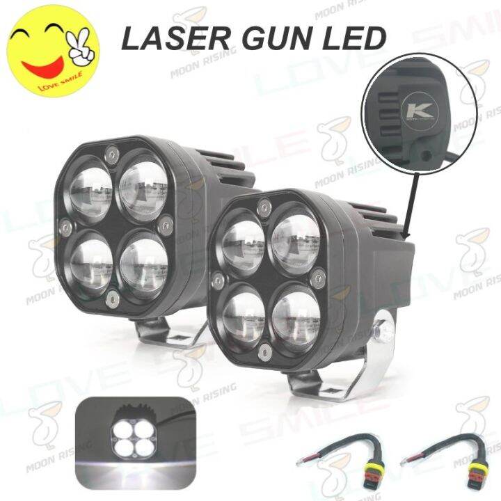 BMW HEADLIGHT FOG LIGHT 4 LED LASER GUN FOG LAMP BIG MOTORCYCLE AND CAR ...